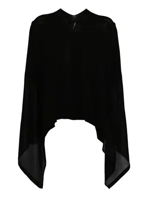 Masnada Draped Hi-lo Blouse - Black