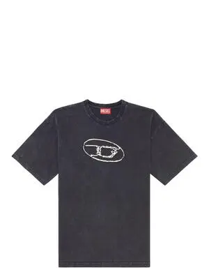 DIESEL® Logo-print Cotton T-shirt Black