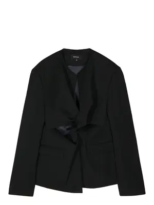 BOTTER Collarless Virgin-wool Blazer - Black