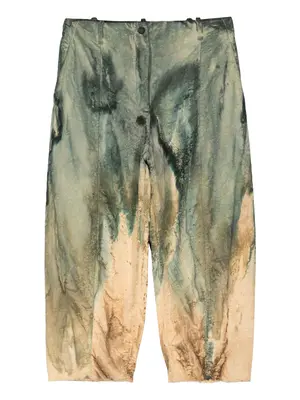 Masnada Tie-dye Cropped Trousers - Blue