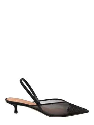 NEOUS 40mm Lace Slingback Pumps - Black