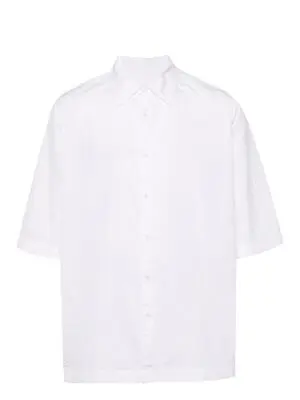CASEY CASEY Short-sleeve Cotton Shirt - White