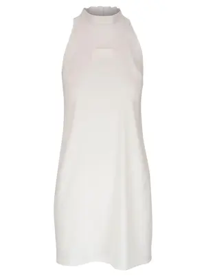 PETER COHEN Linen-blend Halterneck Minidress - White