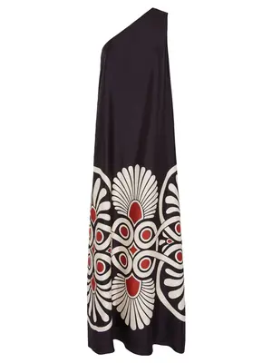 La DoubleJ Roy Geometric-print Silk Dress - Black