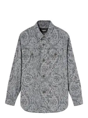 Versace Barocco Jacquard Gabardine Overshirt - Grey