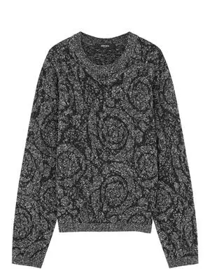 Versace Barocco Cable-knit Sweater - Black