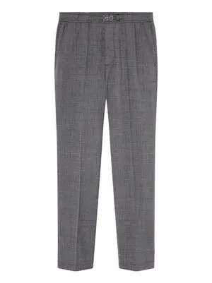 Versace Houndstooth Wool Trousers - Grey