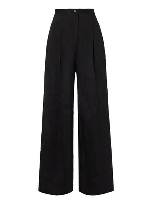 Giuliva Heritage Elsa Pleated Swiss-dot Pants - Black