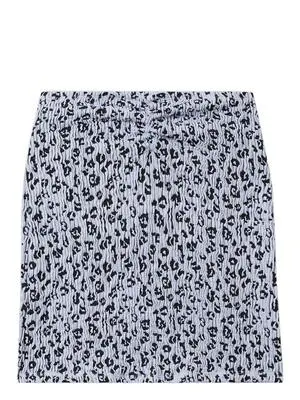 Good American Always Fits Leopard Print Mini Skirt - Blue Print