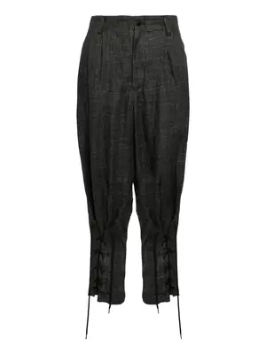 Y’s Tapered-leg Linen Trousers - Grey