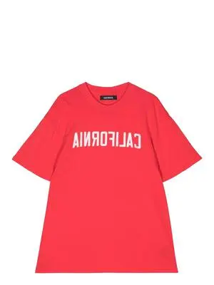 NAHMIAS California-print Cotton T-shirt - Red