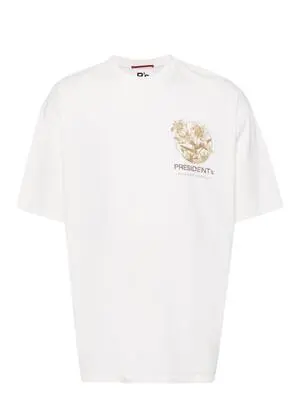 President's Floral-print Cotton T-shirt - Neutrals
