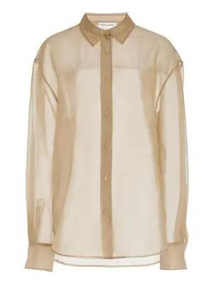 THE FRANKIE SHOP Peri Silk-blend Chiffon Shirt - Neutral