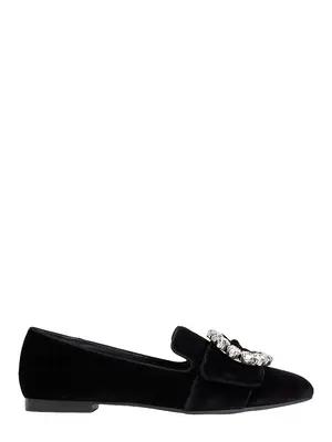 Dolce & Gabbana Jackie Embellished Velvet Loafers - Black
