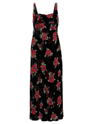 RIXO RIXO Benedict Floral-Print Devoré-Velvet Midi Dress