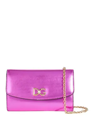 Dolce & Gabbana Metallic Leather Clutch - Bright Pink
