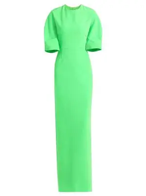 Rickie Freeman For Teri Jon Crêpe Tucked Sleeve Column Gown - Lime