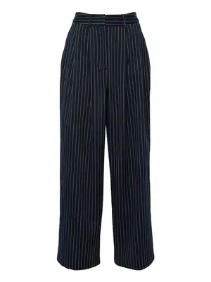 THE FRANKIE SHOP Ripley Pinstripe Twill Pants - Blue