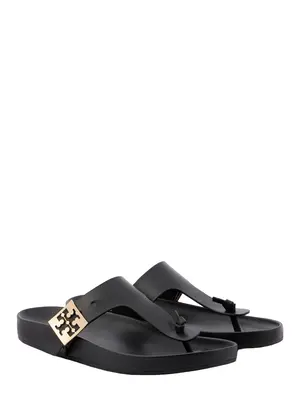 Tory Burch Mellow Leather Thong Sandals - Black