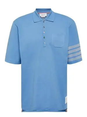 Thom Browne 4-bar Cotton Piqué Polo Shirt - Blue