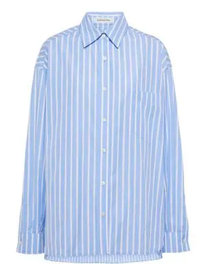 THE FRANKIE SHOP Georgia Striped Cotton-blend Shirt - Blue