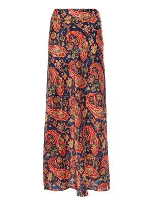 Rabanne Paisley Satin Maxi Skirt - Multicoloured