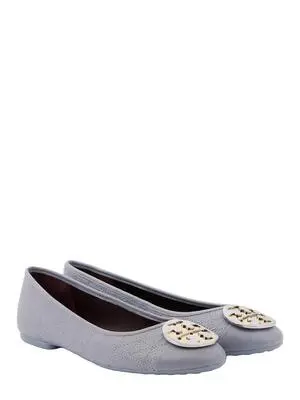 Tory Burch Tory Burch Claire Leather Ballet Flats Blue