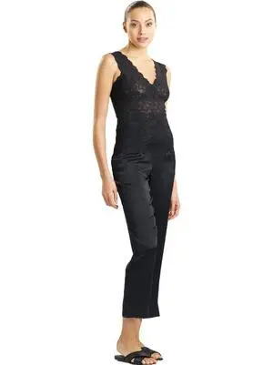 Natori Rose Parfait Allover Lace Tank - Black
