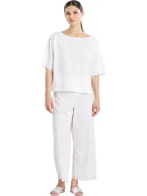 Natori Bliss Harmony Lace Applique T-shirt - White