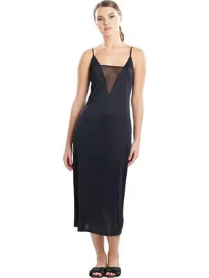 Natori Body Doubles Mesh Slip Dress - Black