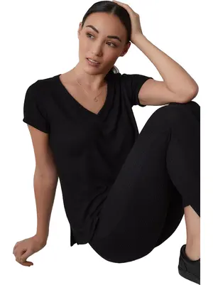 Natori Natori Ulla V-Neck Top Black