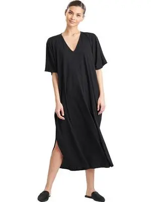 Natori Shangri-La TENCEL Caftan Black