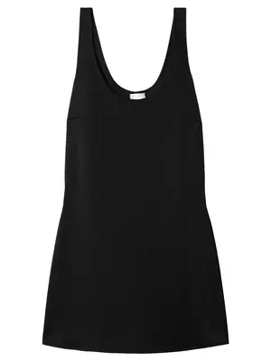 LESET LESET Barb Washed-satin Mini Dress Black