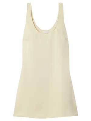 LESET LESET Barb Washed-satin Mini Dress Cream