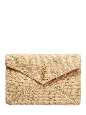 SAINT LAURENT SAINT LAURENT Cassandre Raffia Clutch