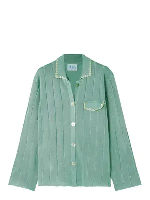 Calle Del Mar Ribbed-knit Shirt - Blue
