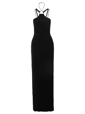 NENSI DOJAKA Cutout Halterneck Gown - Black