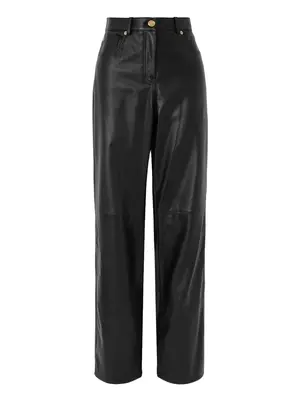 Versace Leather Trousers - Black