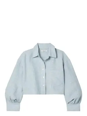 SUZIE KONDI Leuka Cropped Linen Shirt