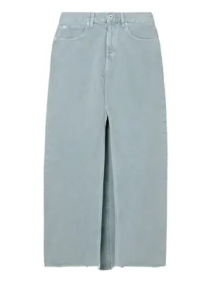 SLVRLAKE SLVRLAKE Frayed Denim Midi Skirt Gray