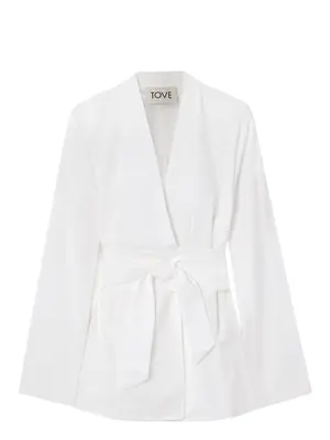 Tove Arya Belted Shirt - White