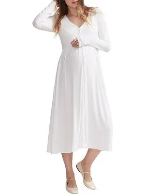 Hatch Collection Rib Nursing Dress - Ivory