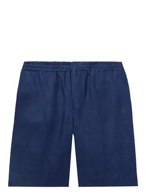 Zegna Straight-leg Oasi Linen Shorts - Blue