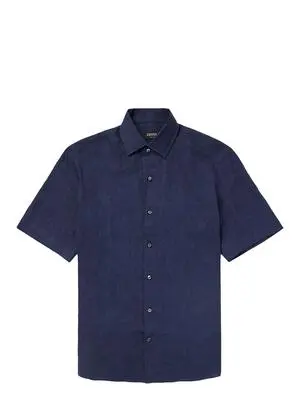 Zegna Oasi Lino Shirt - Blue