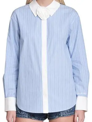 Avec Les Filles French Cuff Shirt Blue/white