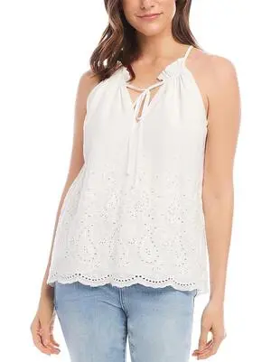 KAREN KANE Embroidered Halter Top