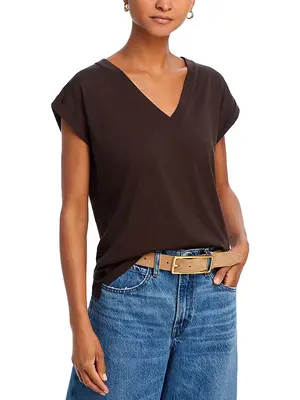 FRAME FRAME Easy Cotton V-Neck Tee Chocolate