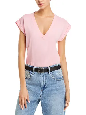 FRAME FRAME Easy Cotton V-Neck Tee Dusty Pink