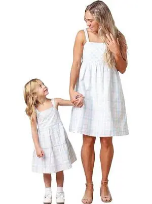 HOPE & HENRY Organic Cotton Seersucker Sundress - Easter Check