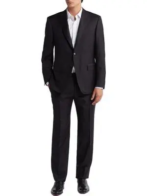 Canali Solid Wool Suit - Black